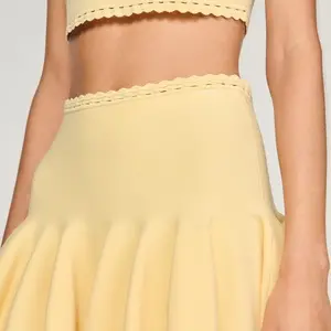 Sandro Mini Knit Skater Skirt - Butter