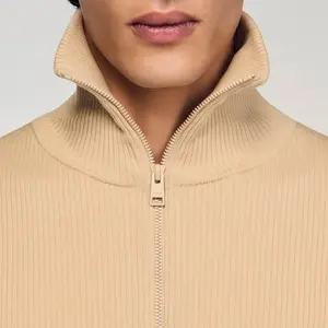 Sandro Knitted Zip-up Cardigan - Beige