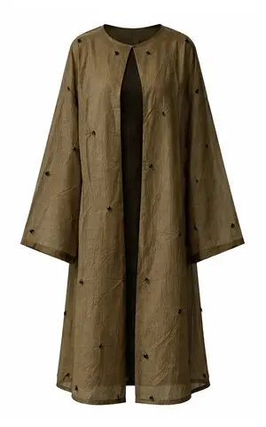 Chan Luu Inez Sequined Cotton Paper Trench Coat - Olive