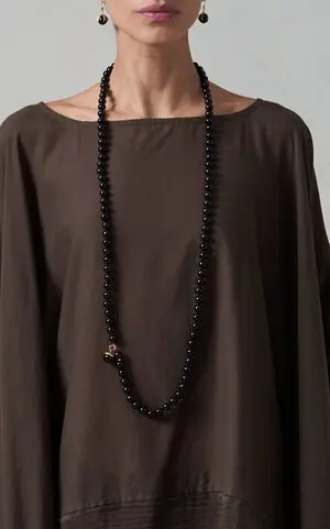 Chan Luu Bell 18k Gold-plated Onyx Necklace