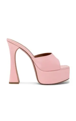 Amina Muaddi Dalida Satin Platform Mules - Pink
