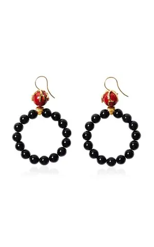 Chan Luu Caspia 18k Gold-plated Hoop Earrings - Black