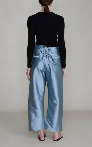 Chan Luu Techno Taffeta Barrel Pants - Blue