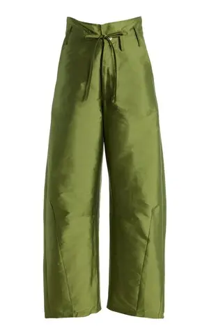 Chan Luu Techno Taffeta Barrel Pants - Green