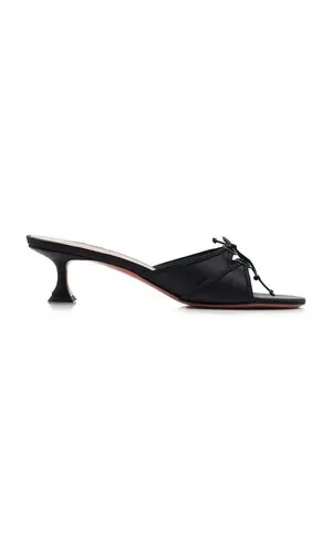 Amina Muaddi Eleonora Satin Mules - Black