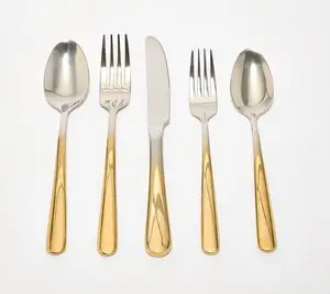 HOME REFLECTIONS 20pc Two-tone Stainless Steel Flatware Set - Silver
