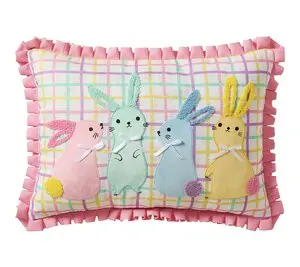 HALLMARK Bunny Bffs Reversible Decorative Pillo W, 14' X 20 - One-color
