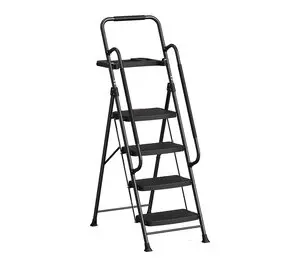 NOT KNOWN Hbtower 4-step Folding Ladder W/tool Tray, Handrails - One-color
