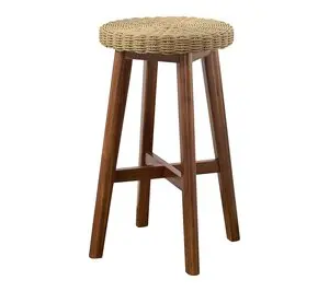 ALATERRE FURNITURE Calais 24' Round Bar Stool W Ith Woven Seat - One-color