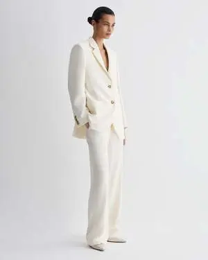 Veronica De Piante Sebastian Jacket In Silk, Off-white - Off White