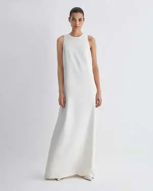 Veronica De Piante Mila Dress In Silk, Off-white - Off White