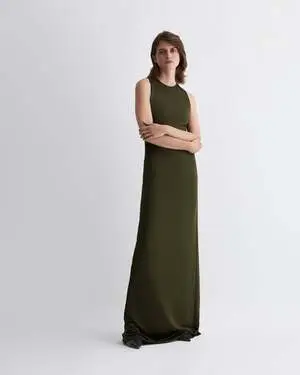 Veronica De Piante Carmen Dress In Viscose Jersey - Olive