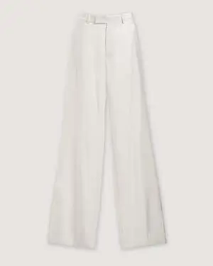 Veronica De Piante Taylor Trouser In Silk, Off - White