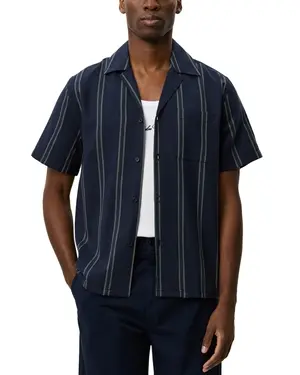 LES DEUX Lawson Stripe Shirt - Dark Navy