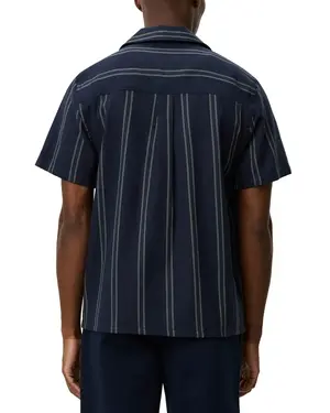LES DEUX Lawson Stripe Shirt - Dark Navy