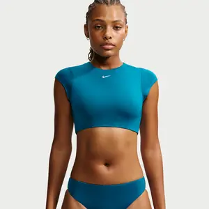 Nike Swim Cropped Swim Top - Blue