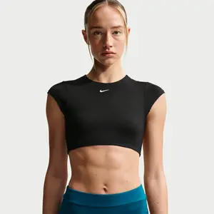 Nike Swim Cropped Swim Top - Black