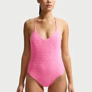 Nike Terry Texture Y-back One Piece - Pink
