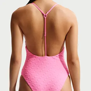 Nike Terry Texture Y-back One Piece - Pink