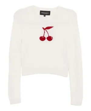 Cynthia Rowley Intarsia Cropped Sweater - Ivory