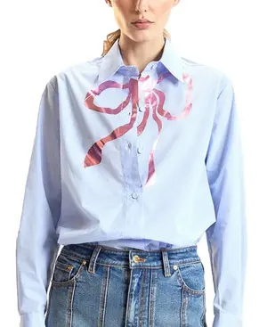 Cynthia Rowley Cotton Shirt With Bow Detail