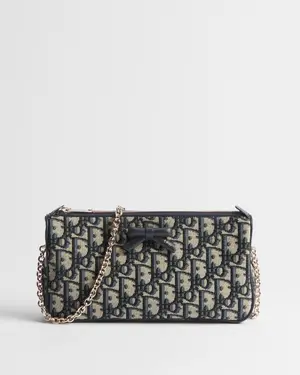 Dior Oblique Bow Pouch With Chain