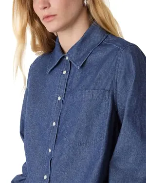 Whistles Pocket Detail Cotton Shirt - Denim