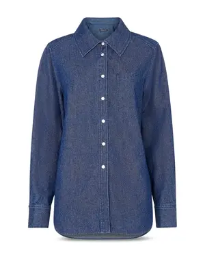 Whistles Pocket Detail Cotton Shirt - Denim