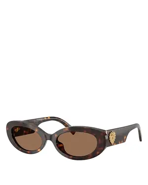 Dolce & Gabbana Oval Sunglasses, 53mm - Dark Brown