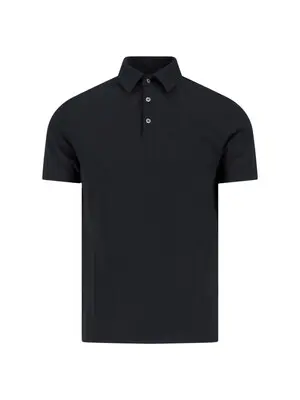 ZANONE Cotton Polo Shirt - Black
