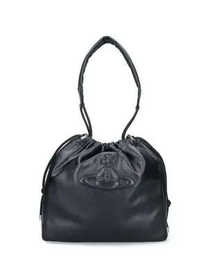 VIVIENNE WESTWOOD Hilary' Large Bucket Bag - Black