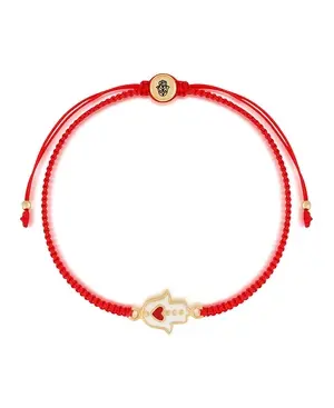 KARMA AND LUCK Expression Of Love Hamsa Heart Bracelet - Red