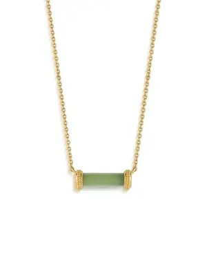 KARMA AND LUCK Harmonious Path Jade Necklace - Gold/pastel Green
