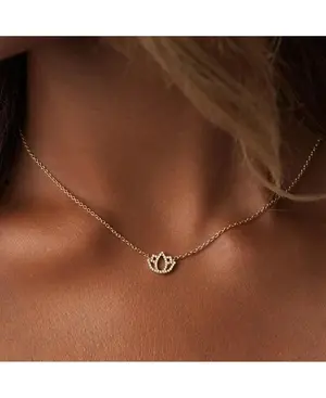KARMA AND LUCK Ethereal Blossom Lotus Pendant Harmony Necklace