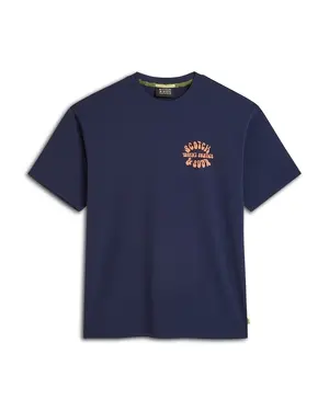 Scotch & Soda Desert Solstice Logo T-shirt - Pageant Blue