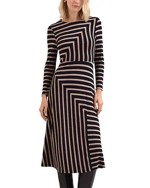 PHASE EIGHT Mia Striped Midi Dress