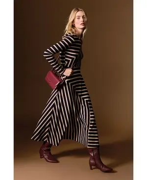 PHASE EIGHT Mia Striped Midi Dress