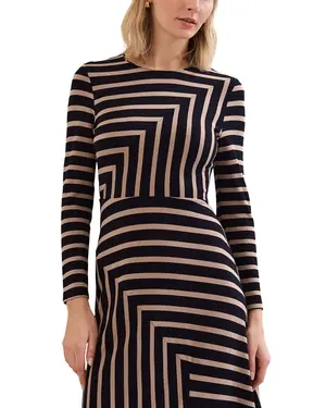 PHASE EIGHT Mia Striped Midi Dress