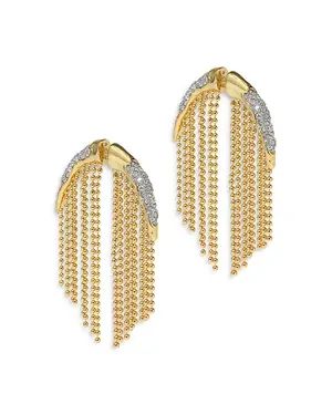 Alexis Bittar Solanales Crystal Fringed Front To Back Earrings - Crystals