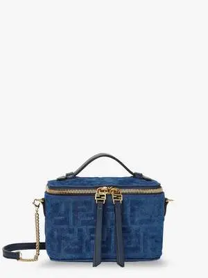 Fendi Vanity Case Ff Fabric - Blue