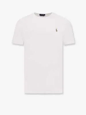 Polo Ralph Lauren Cotton Tshirt With Logo Embroidery - White