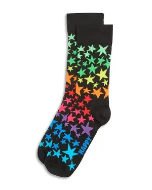 Happy Socks Star Cluster Crew Socks - Black