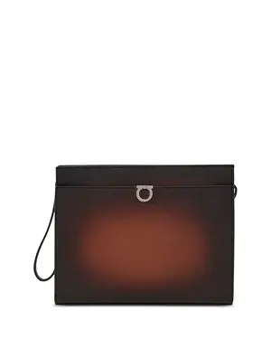 FERRAGAMO Gancini Pouch - New Cognac