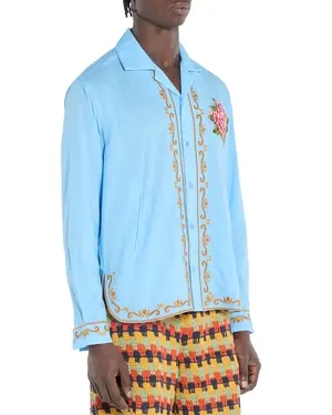 BAZISZT Hamilton Embroidered Button Front Camp Shirt