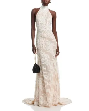 SAU LEE Andrea Lace Gown