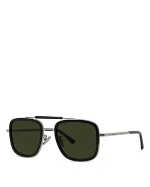 Givenchy Square Sunglasses, 52mm - Shiny Palladium/green
