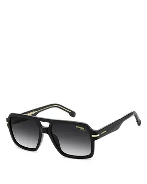 Carrera Eyewear Double Bridge Square Sunglasses, 56mm - Black