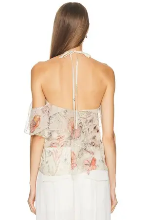 Alexander McQueen Halter Neck Ruffle Top - Ivory