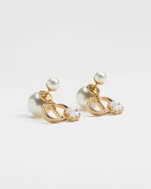 Dior Tribales Earrings - Gold-finish Metal, White Resin Pearls And Mother-of-pearl