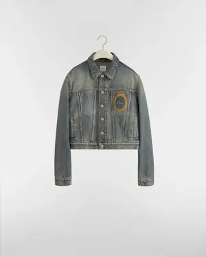 Dior Médaillon Cropped Jacket - Blue Stonewashed Cotton Denim